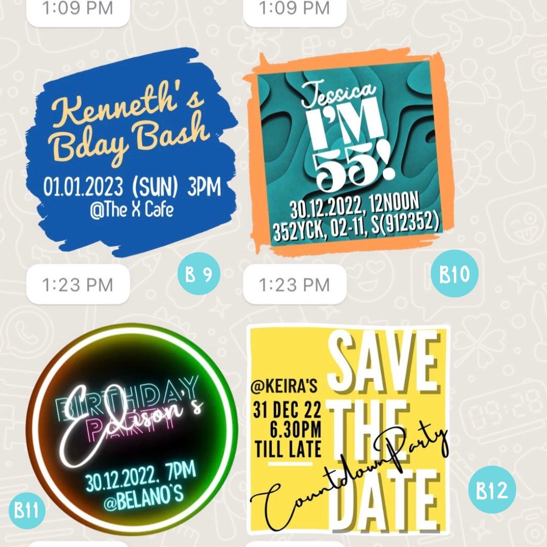 Party Invitation WhatsApp Stickers. Personalised, Hobbies & Toys ...