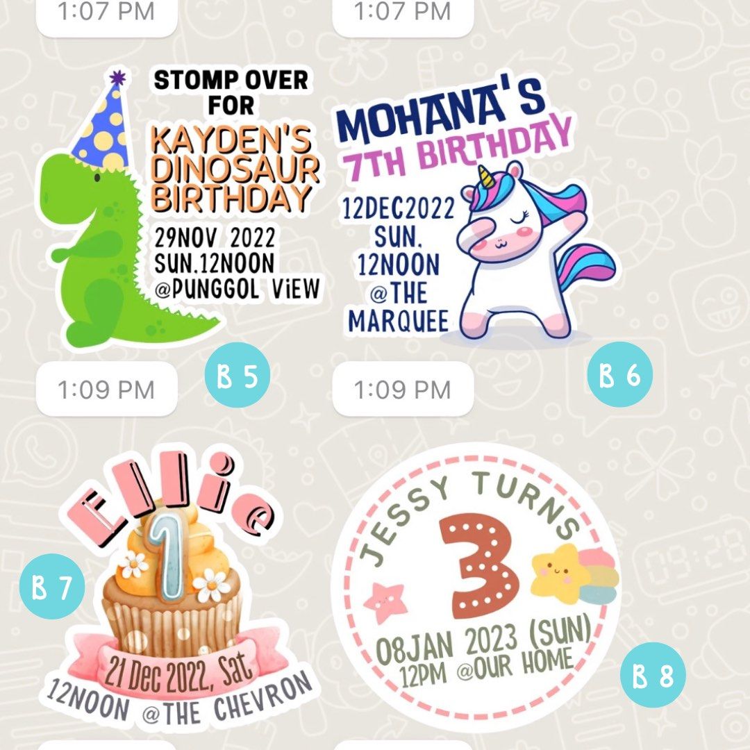 Party Invitation WhatsApp Stickers. Personalised, Hobbies & Toys ...