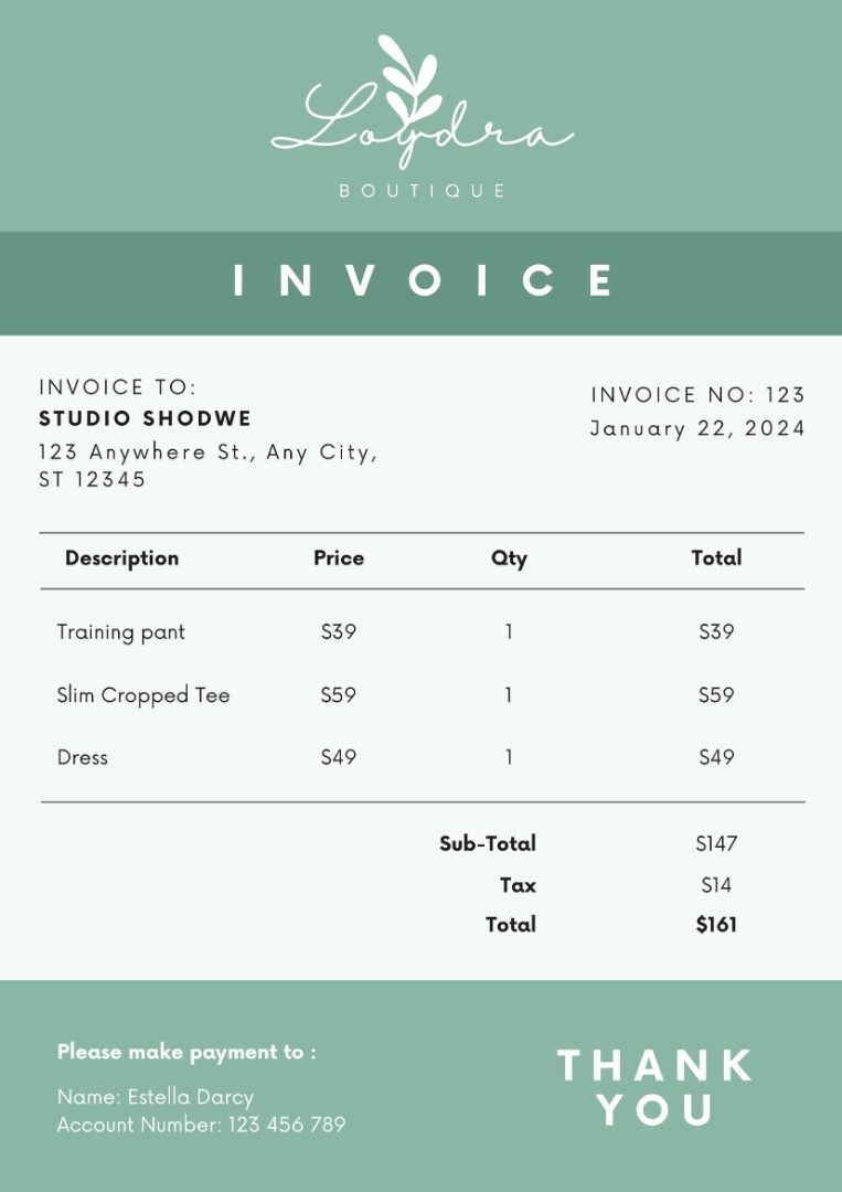 Invoice and Pay Slip Template Design, Computers & Tech, Parts ...