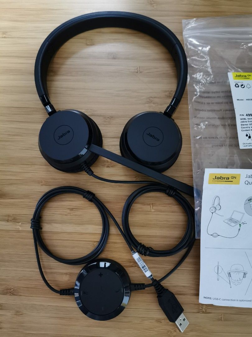 Jabra Evolve 20 Stereo uc 20 headset with mic, Audio, Headphones ...