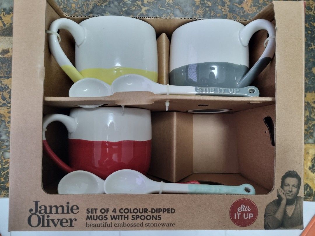 Jamie oliver mugs with spoons, Furniture & Home Living, Kitchenware ...
