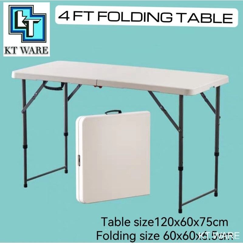 KT WARE 2X4 FT (Table+Table Cloth) Multipurpose Folding Table Heavy ...