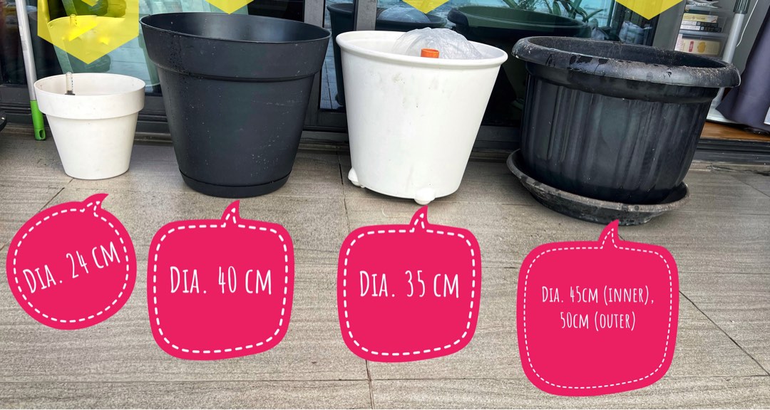 40cm diameter Plant Pots - Indoor / Outdoor Use, Furniture & Home ...