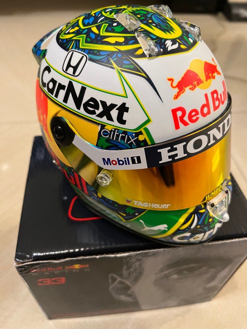 Max Verstappen 2021 Brazil Helmet 1:2 F1 Red bull Limited Edition WORLD ...