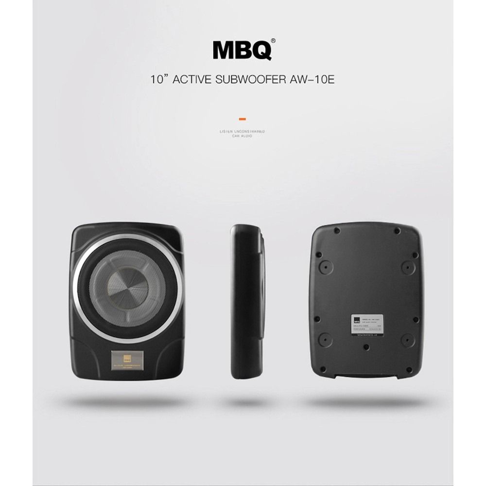 MBQ AW-10e 10 Car UnderSeat Super Slim Active Subwoofer, Car ...