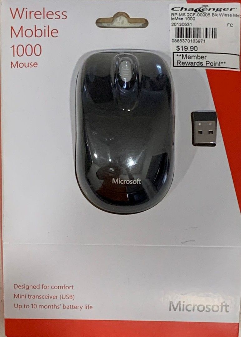 Microsoft Wireless Mobile Mouse 1000, Computers & Tech, Parts ...