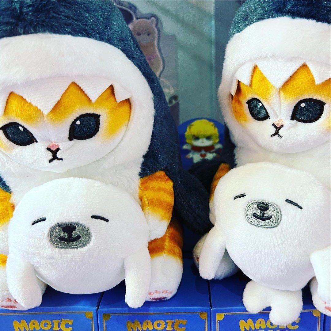 Mofusand Shark Suited Cat with Baby Seal, Hobbies & Toys, Toys & Games ...