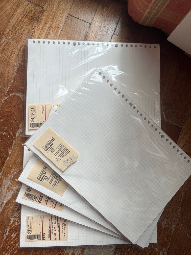 Muji Loose Leaf Papers, Hobbies & Toys, Stationery & Craft, Stationery ...