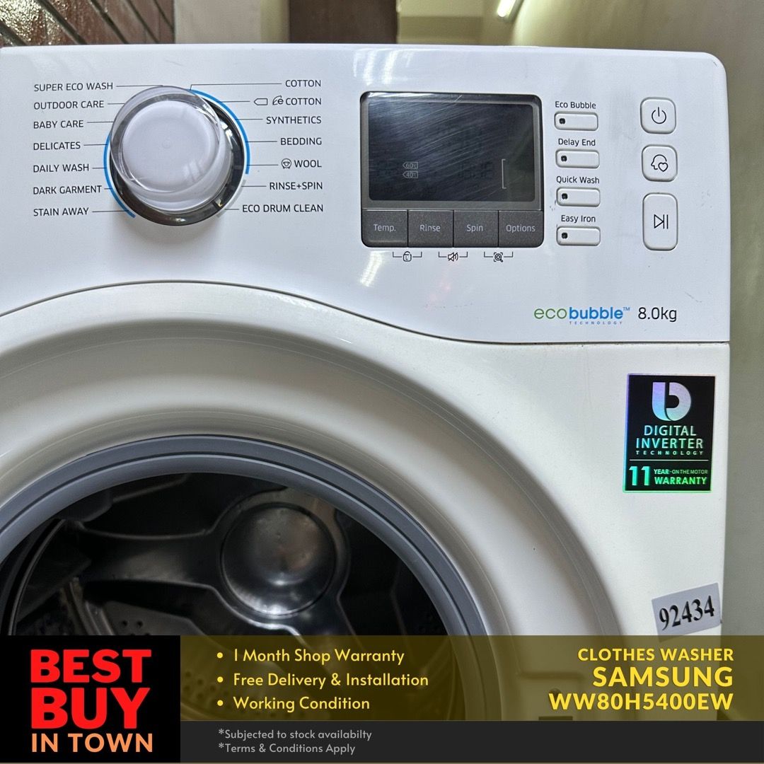 MUST BUY! SAMSUNG 8KG Front-Loader Washing Machine with NEW Motherboard WW80H5400EW (92434), TV ...
