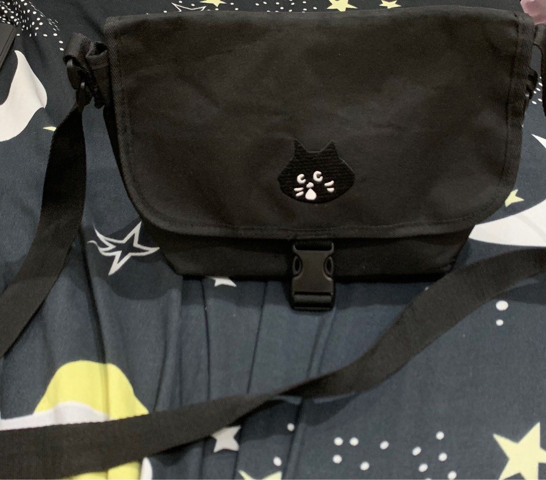 Ne-net Nya Cat Japan Vintage Black Messenger / Sling / Side / Crossbody ...