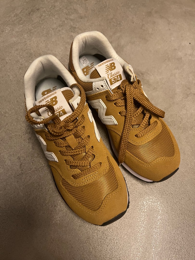 New Balance 574 in mustard, Women's Fashion, Footwear, Sneakers on ...