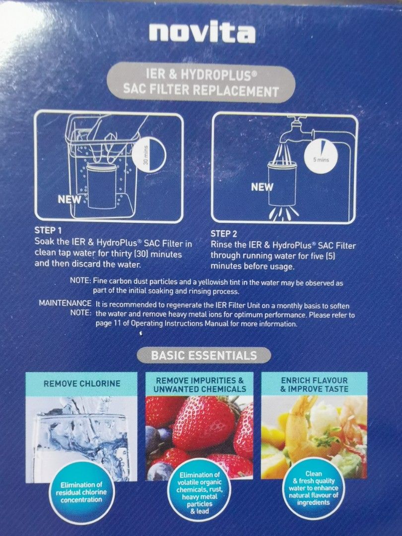 Novita-IER & hydroplus Sac filter, Everything Else on Carousell