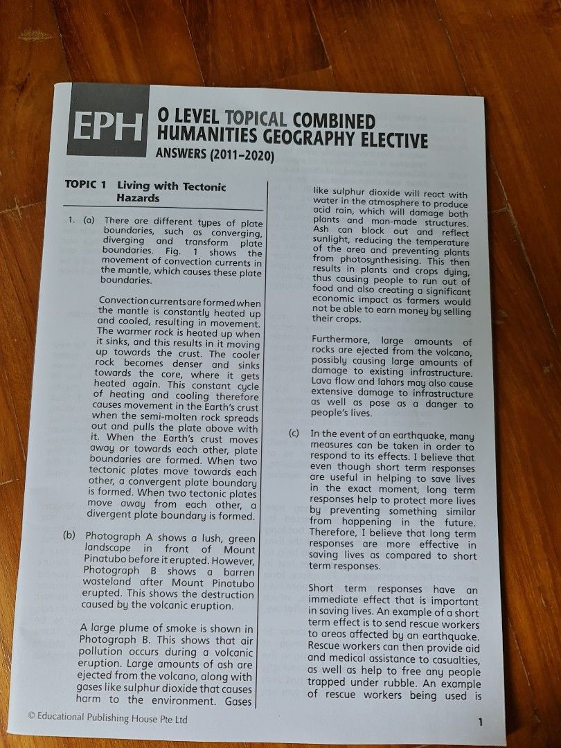 O level Topical Geography Elective 2011-2020, Hobbies & Toys, Books ...