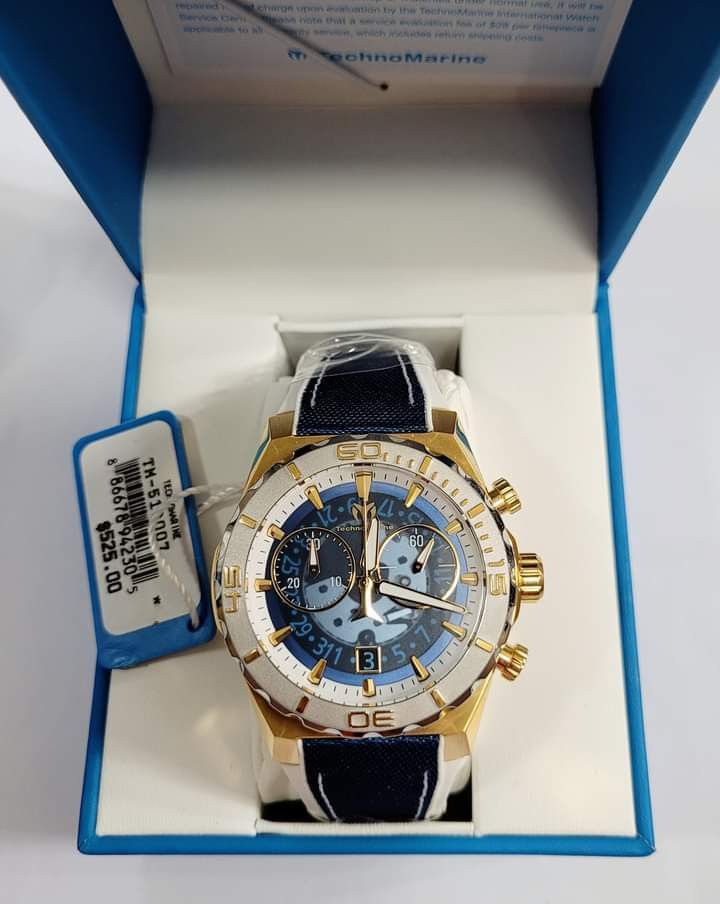 Original TechnoMarine Reef Shark TM 519007 48mm, Men's Fashion, Watches ...