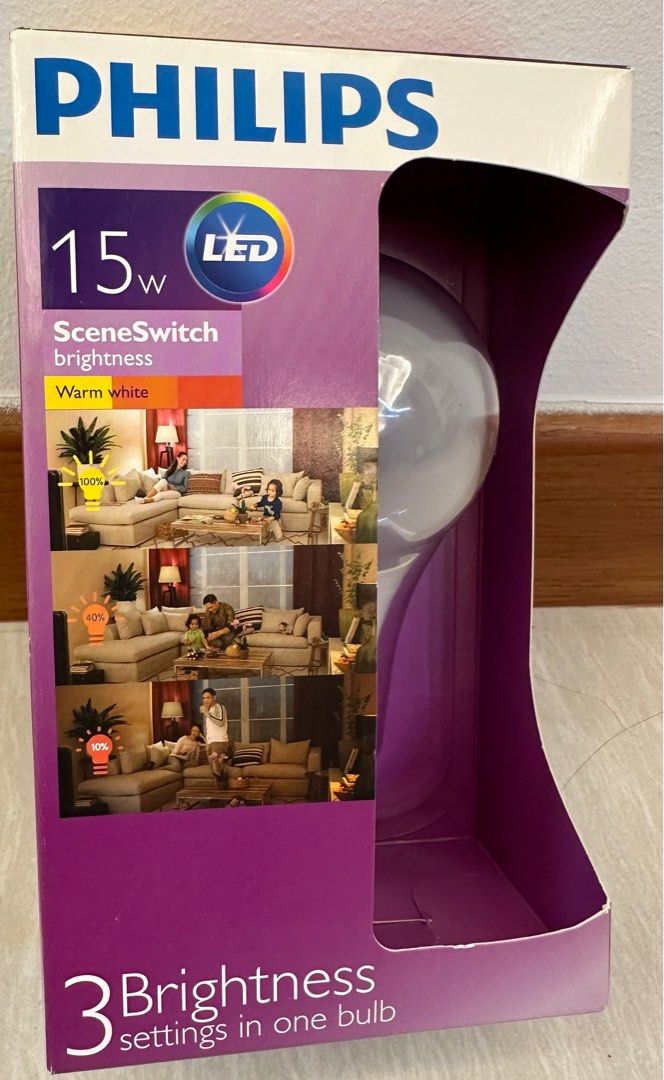 Philips SceneSwitch 15w LED e27 light bulb, Furniture & Home Living ...