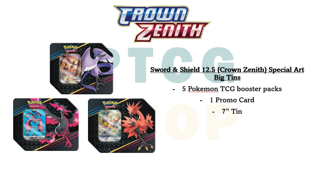 (PO) Pokemon TCG (Crown Zenith) Special Art Tins / V Union Box - Sword ...