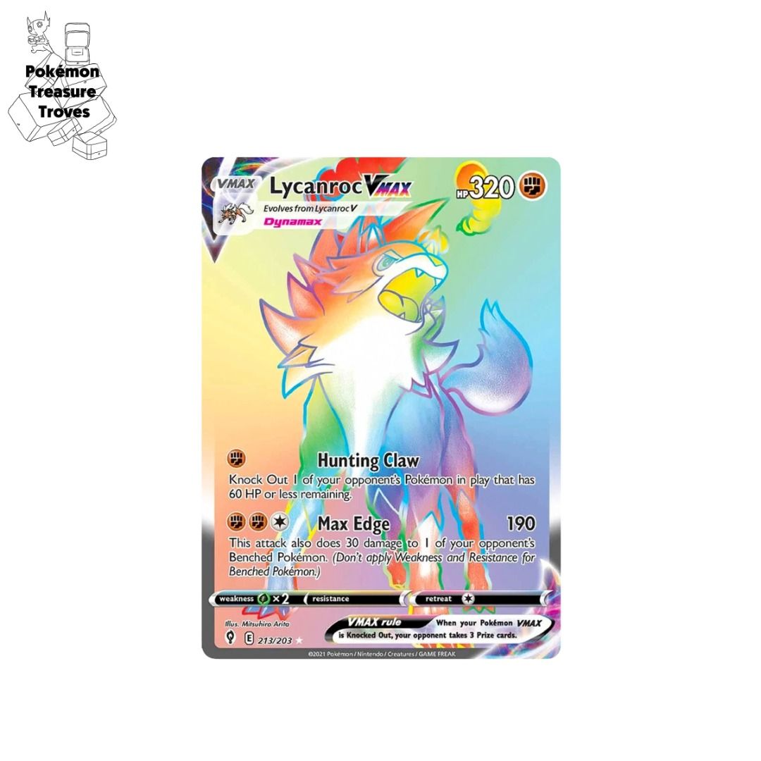 Pokemon Evolving Skies Lycanroc Vmax Card, Hobbies & Toys, Toys & Games ...