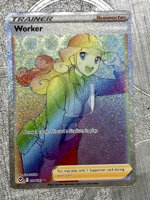 Pokemon TCG Silver tempest worker rainbow secret rare trainer Regieleki ...
