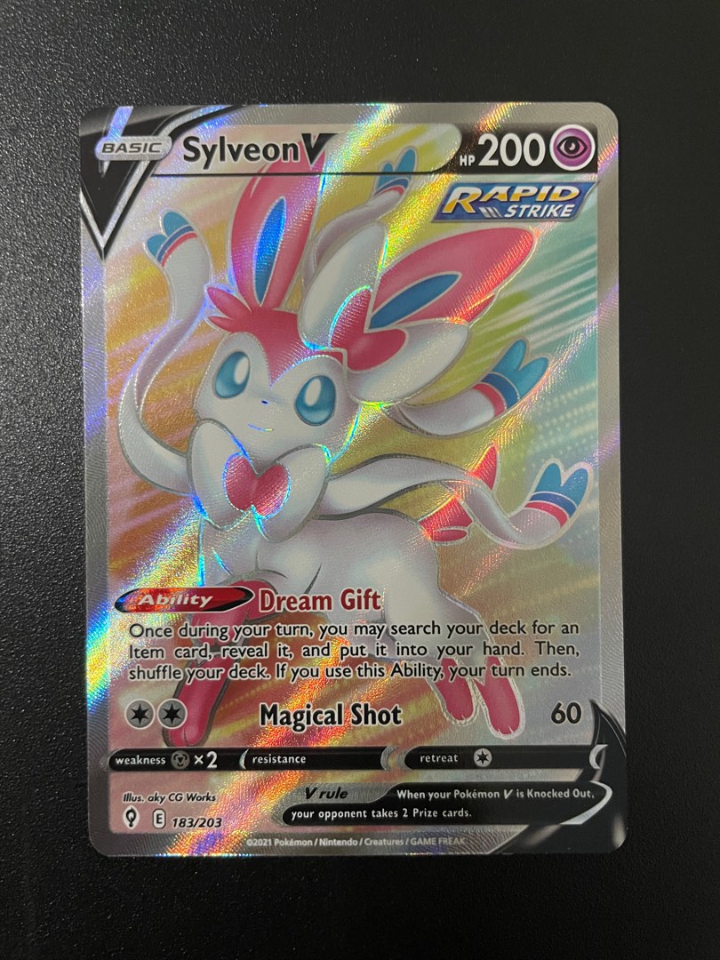 Pokemon TCG Sylveon V - 183/203 - Full Art Ultra Rare Sword & Shield ...