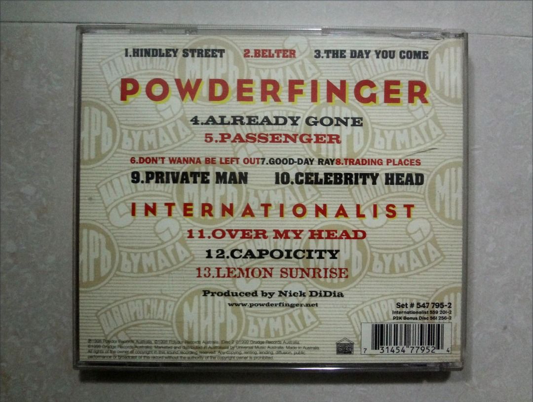 Powderfinger 2 CD Set Internationalist, Hobbies & Toys, Music & Media ...
