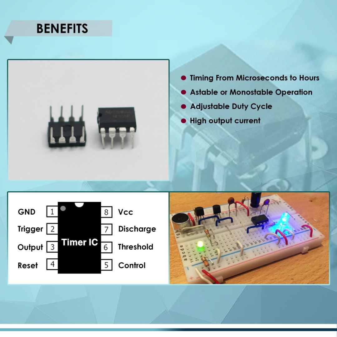 PRECISION TIMER ORIGINAL IC CHIP 8-PIN, NE555 NE555P NE555N, DIP-8 DIP ...