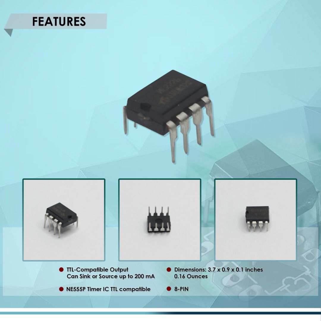 PRECISION TIMER ORIGINAL IC CHIP 8-PIN, NE555 NE555P NE555N, DIP-8 DIP 555, BEST FOR ELECTRIC ...