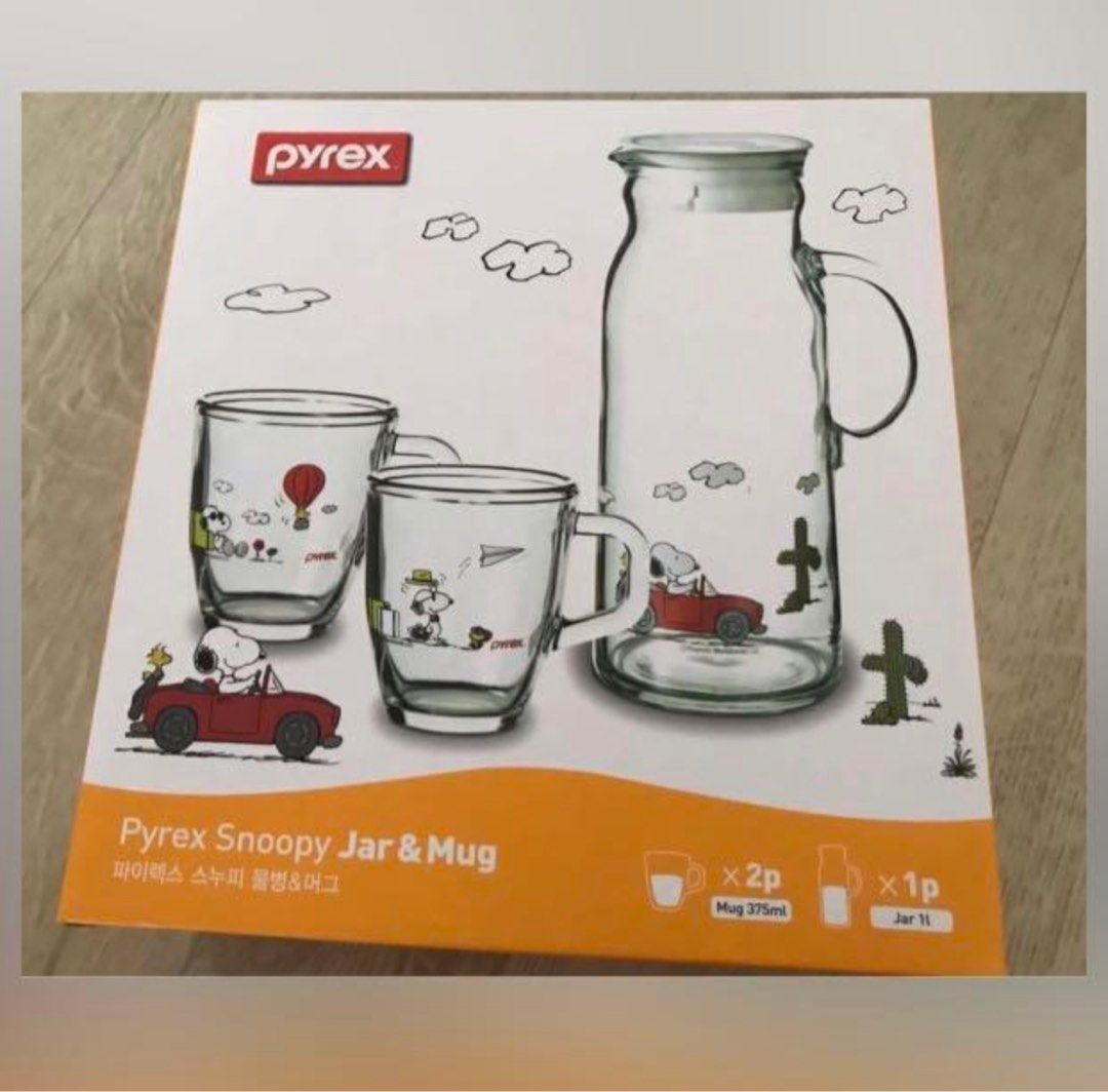 Pyrex snoopy Jar & Mug ( Made in Korea), Furniture & Home Living ...
