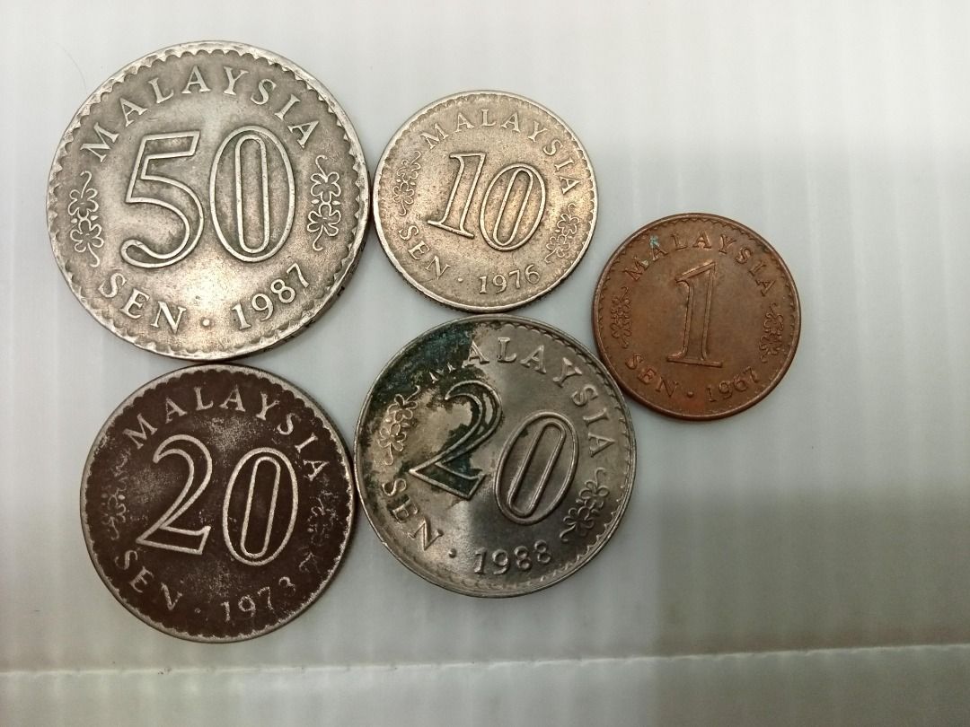 Very Rare! Malaysia First Edition coins, Year 1967 (1 Sen), 1976 (10 ...