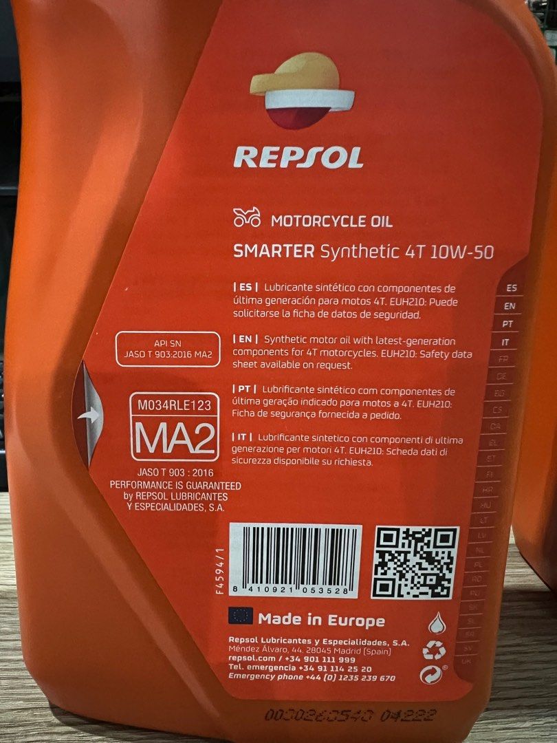 Repsol Engine Oil (10W-50), Motorcycles, Motorcycle Accessories on ...