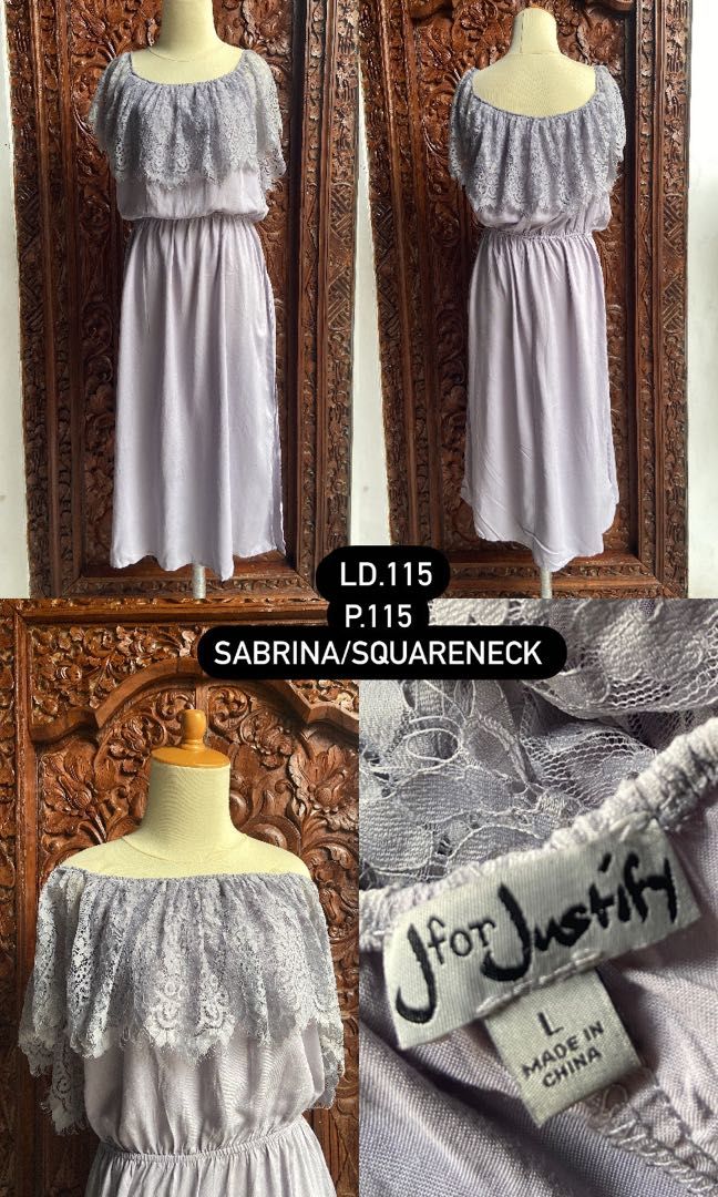 Sabrina abu dress, Fesyen Wanita, Pakaian Wanita, Gaun & Rok di Carousell