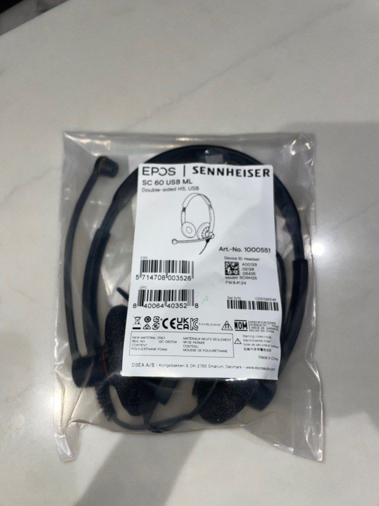 Sennheiser SC 60 USB ML computer headphone set wired, Computers & Tech, Parts & Accessories ...