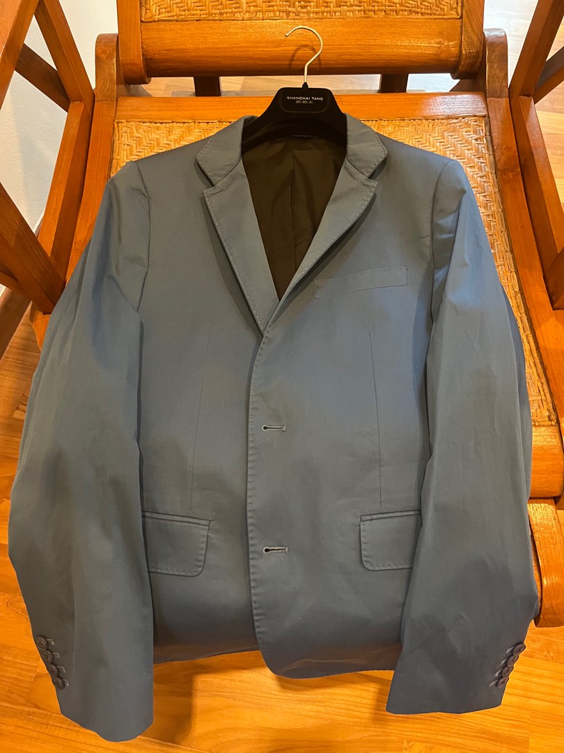 Shanghai Tang Men Suit - brand new - Light blue, Men's Fashion, Coats ...