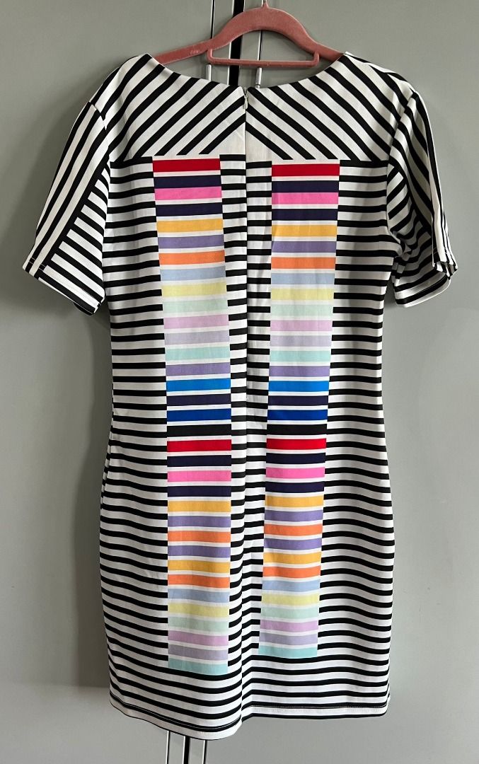 Short sleeves colour TV colour test pattern Form Fitting dress, Women's ...