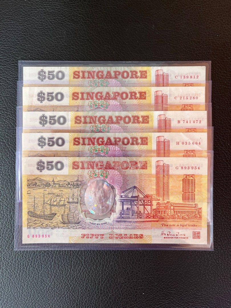 Singapore Very First Polymer Notes - $50, Hobbies & Toys, Memorabilia ...