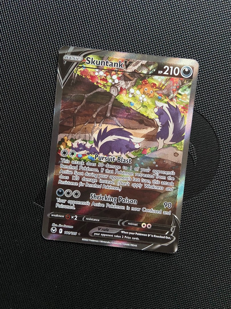 Skuntank V Alternate Art - Silver Tempest Pokemon Card, Hobbies & Toys ...
