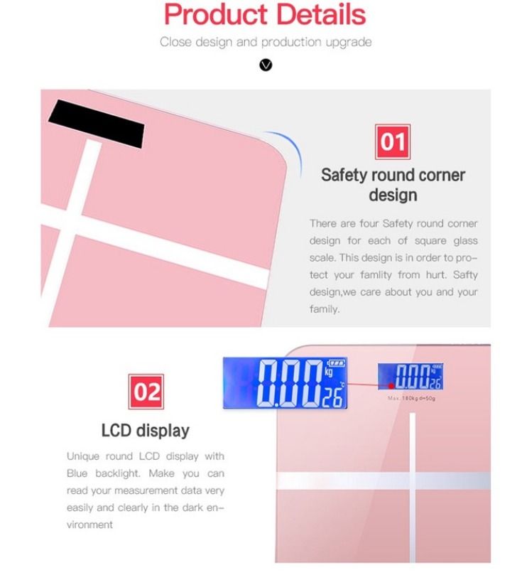 Slim Cross Design Personal Body Scale LCD Digital Weighing Scale 2017B ...