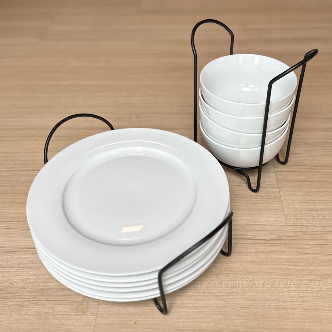 SSF PLATES AND BOWLS WITH STAND, Furniture & Home Living, Kitchenware ...