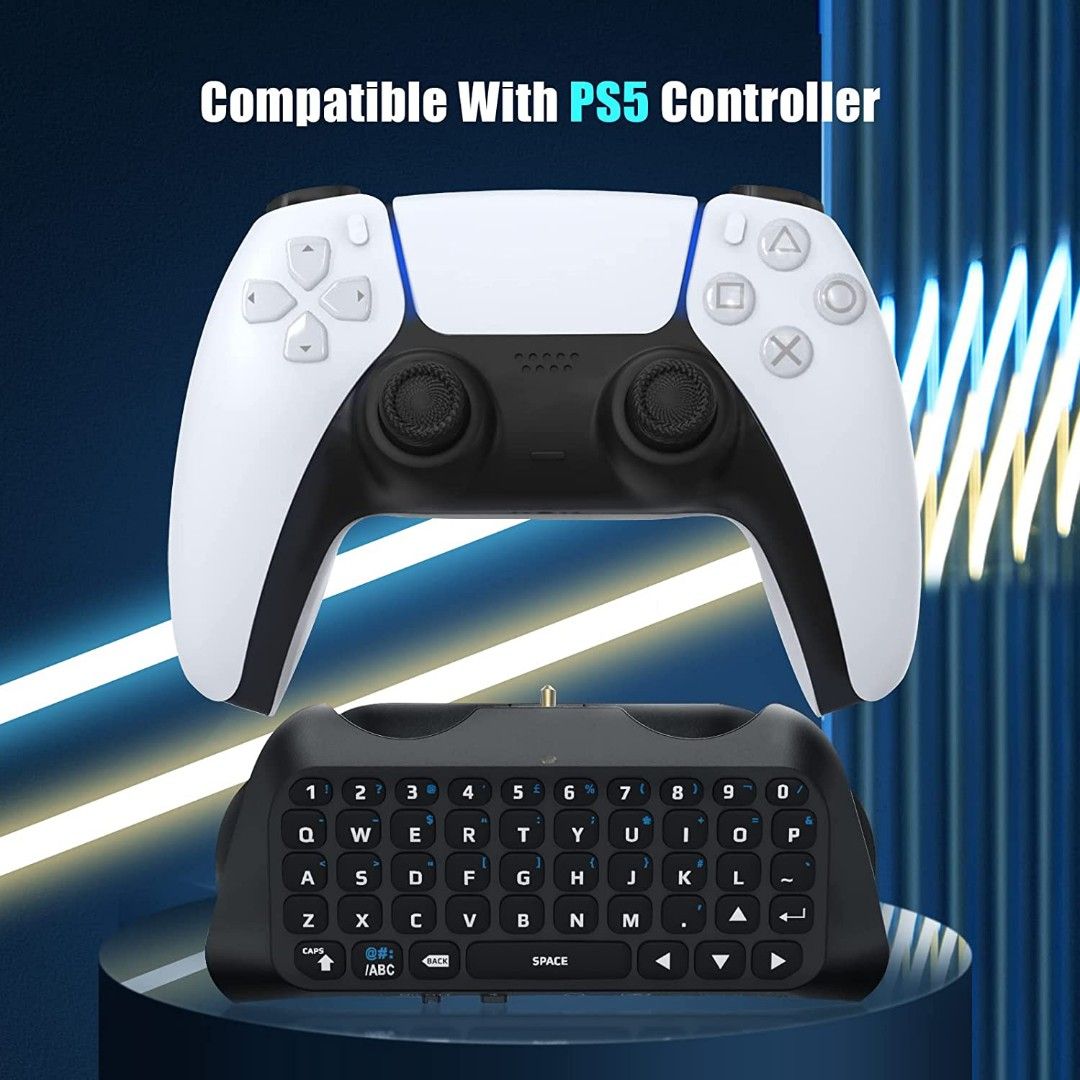 TiMOVO Keyboard for PS5 Controller, Wireless Bluetooth Keypad Chatpad ...