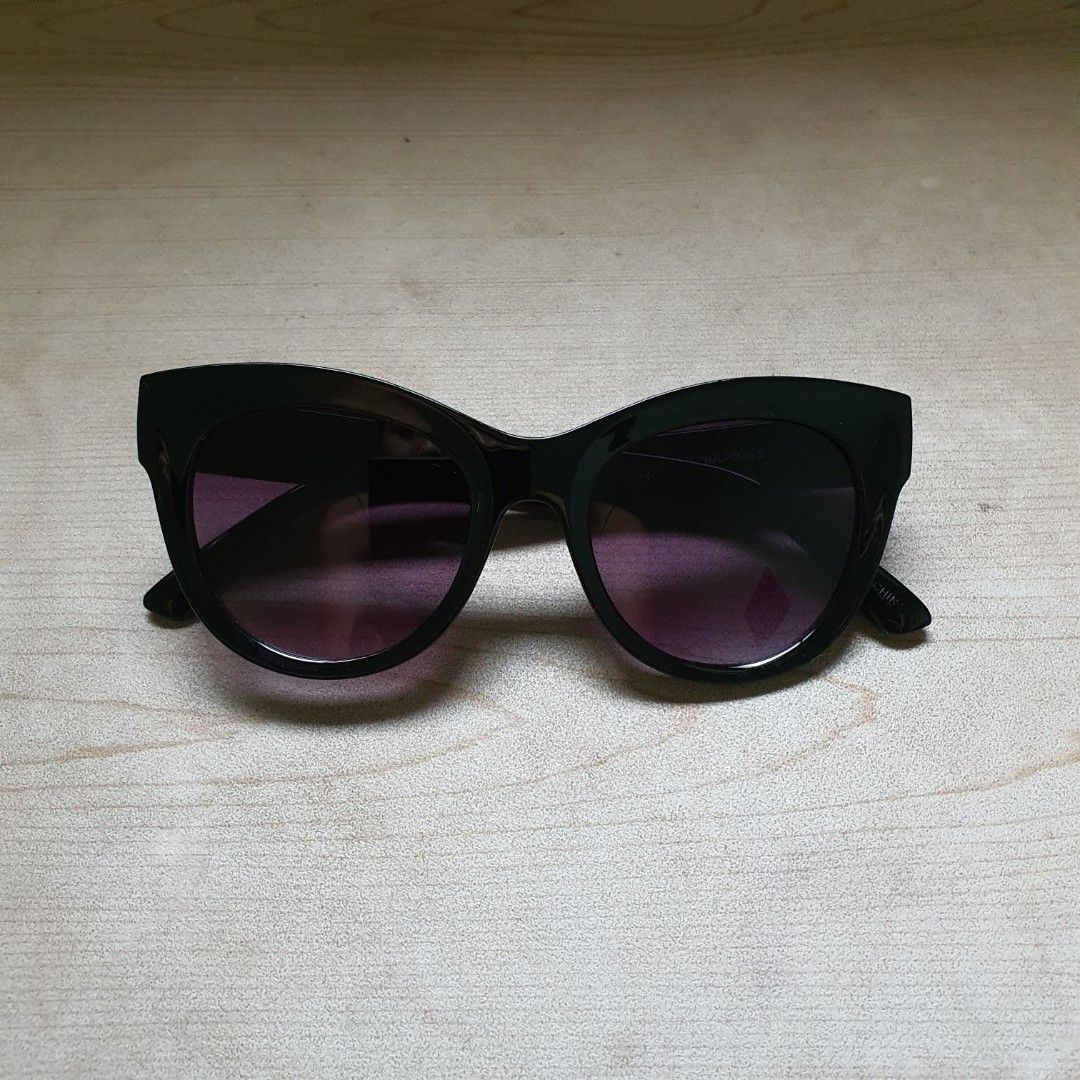 Tinted Gradient Black Cat Eye Sunglasses, Women's Fashion, Watches ...