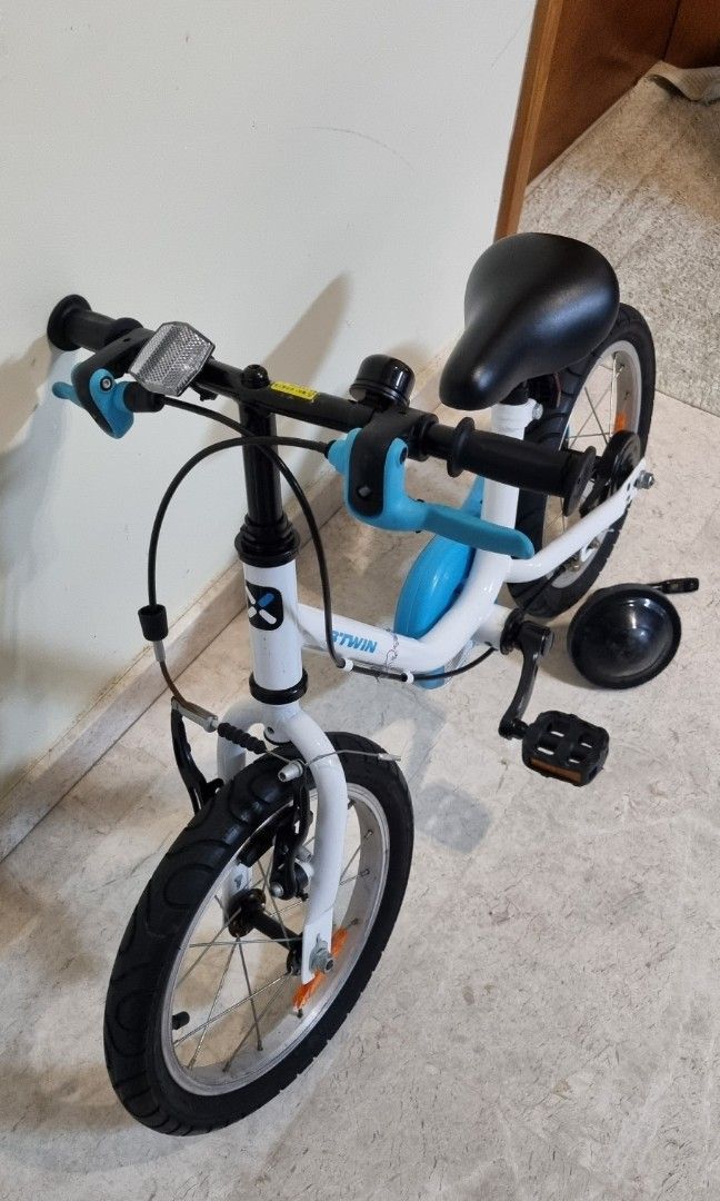 Unisex Kids Bike Btwin 14 inch Petit Bleu 100 3-5 years - Light Blue ...