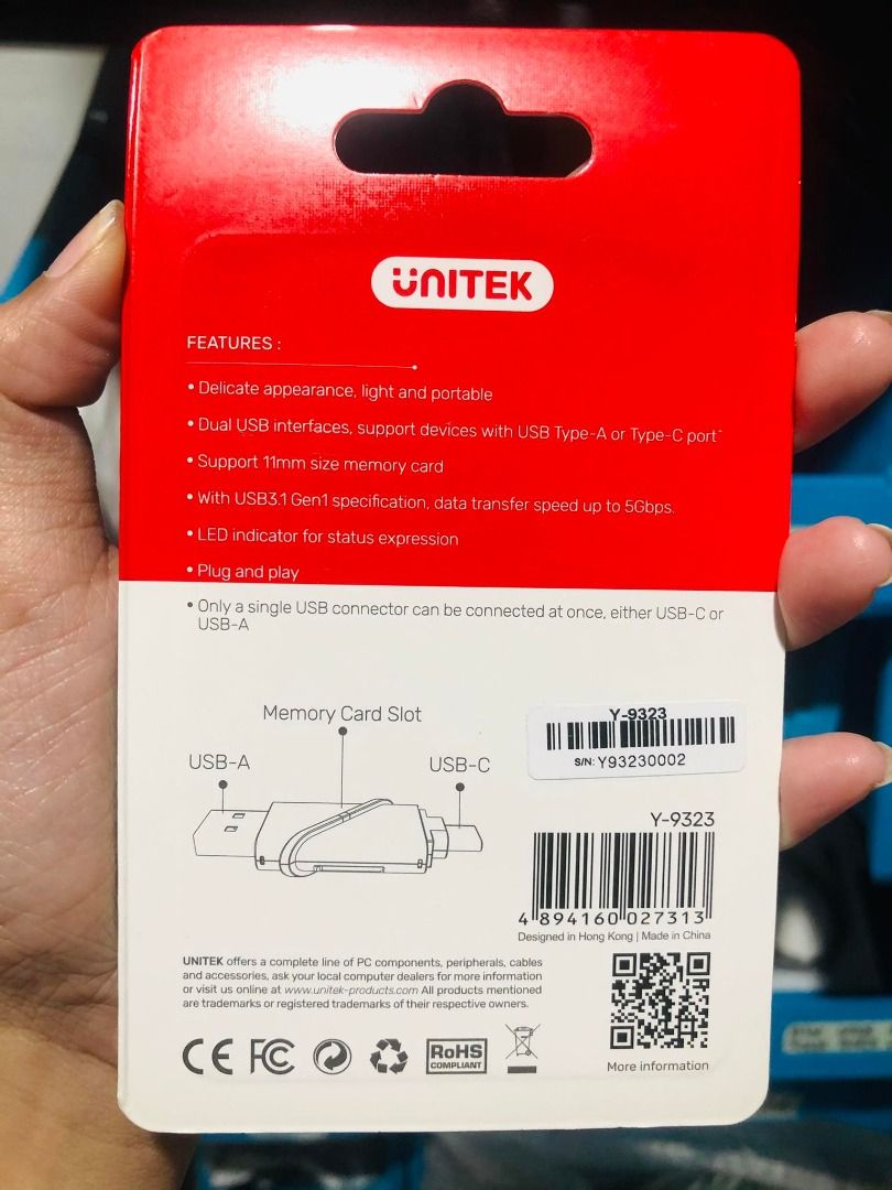 Unitek USB-A / USB-C to MicroSD Card Reader White Y-9323, Mobile Phones ...