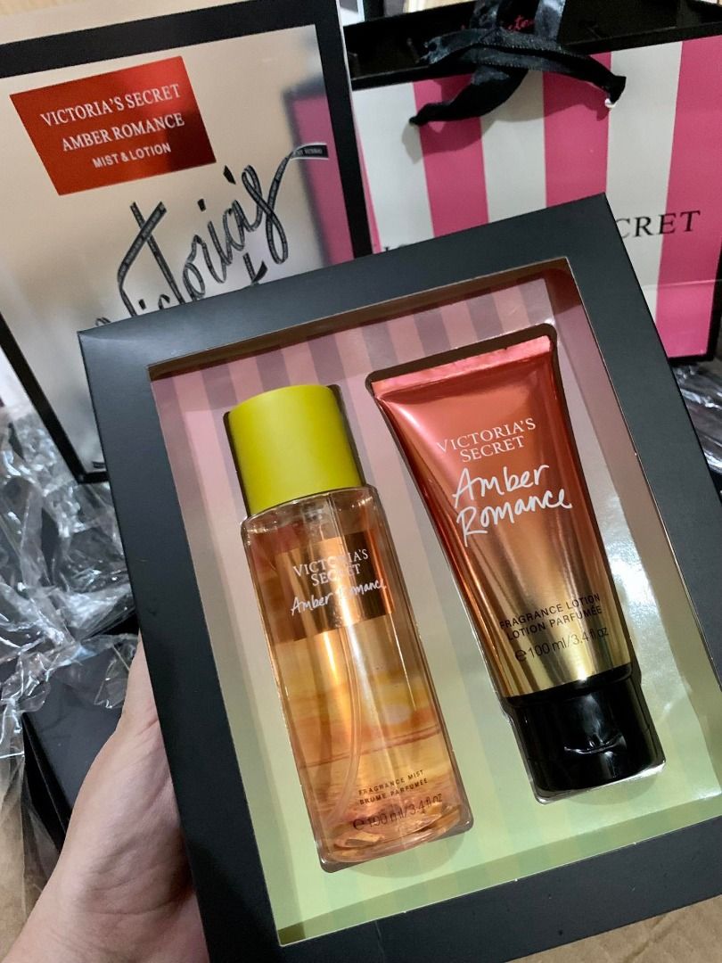 US Tester Victoria Secret Amber Romance Set, Beauty & Personal Care ...