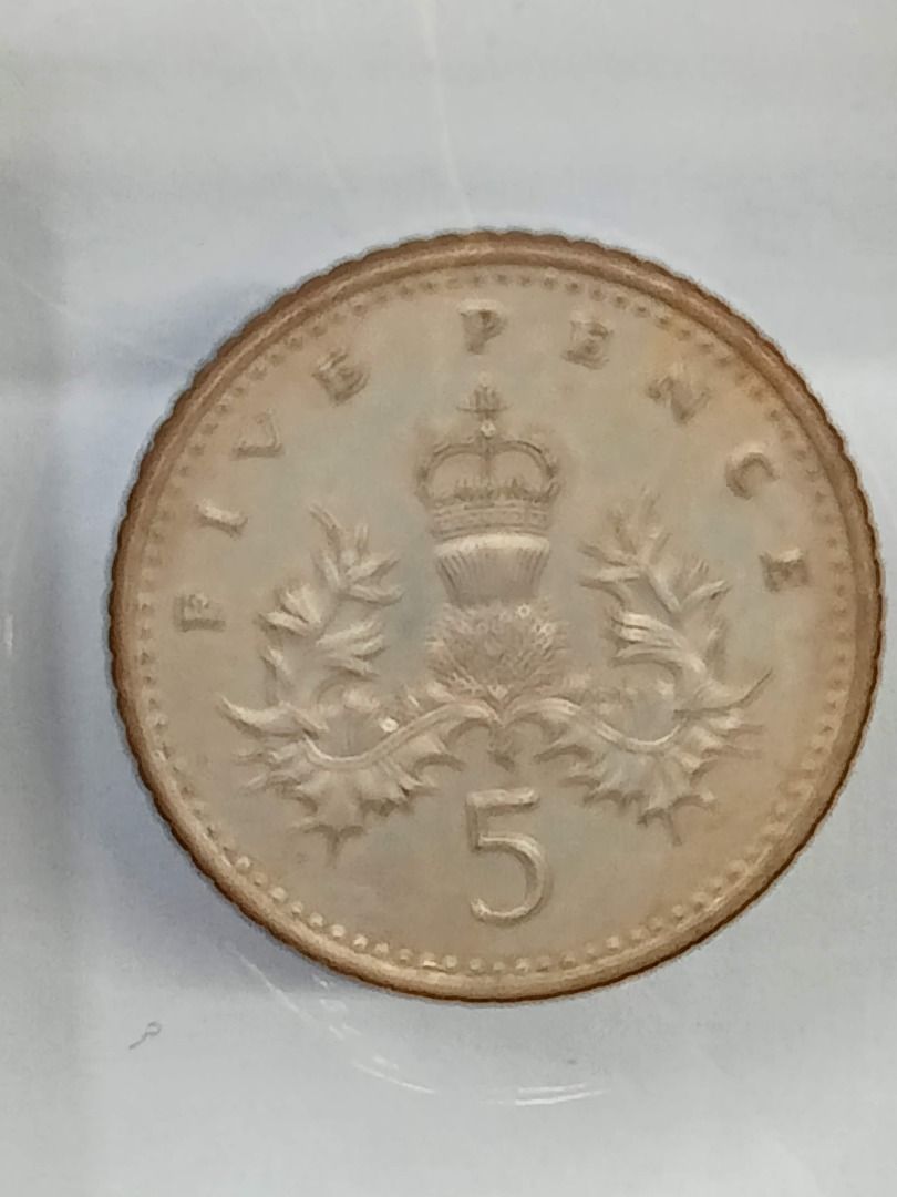 Very Rare! United Kingdom 5 Pence 1990 (3rd Portrait) coin, Hobbies ...