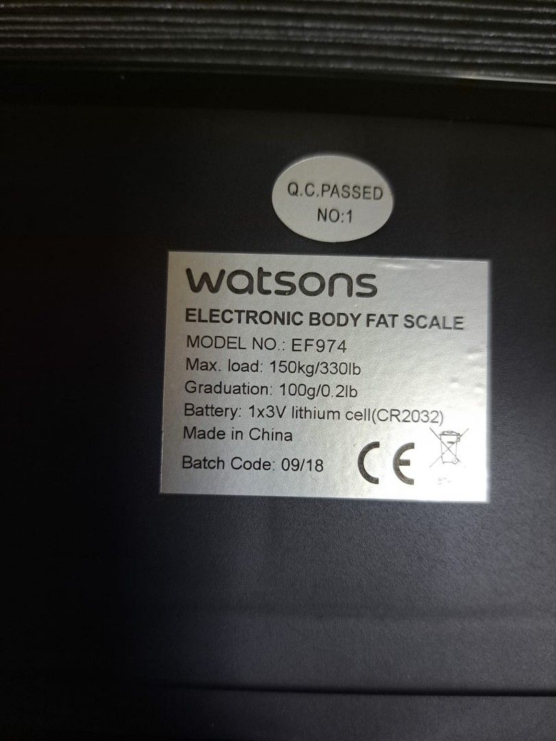 Watsons Electronic Body Fat Scale, TV & Home Appliances, Other Home ...