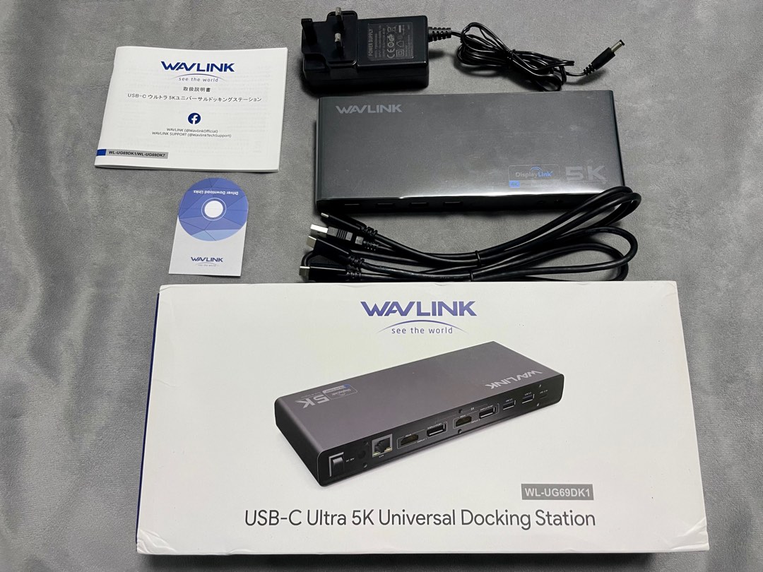 Wavlink Universal Docking DisplayLink USB Hub 5K dual 4K HDMI Display Port Output Monitors ...