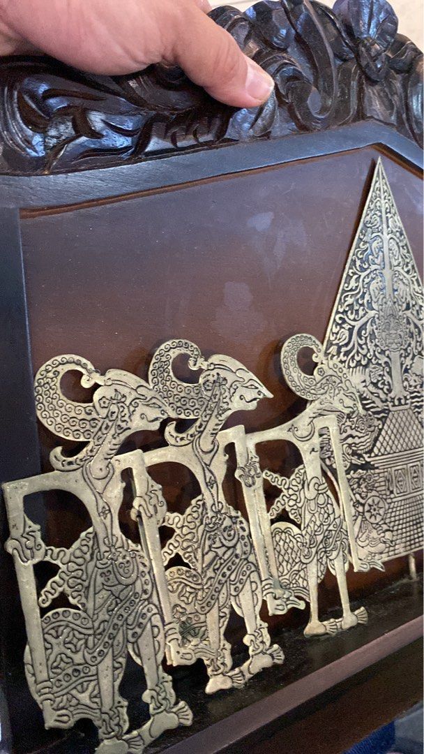 Ramayana Wayang Metal Plates & Wood carving Approx H 33cm x W 50cm ...