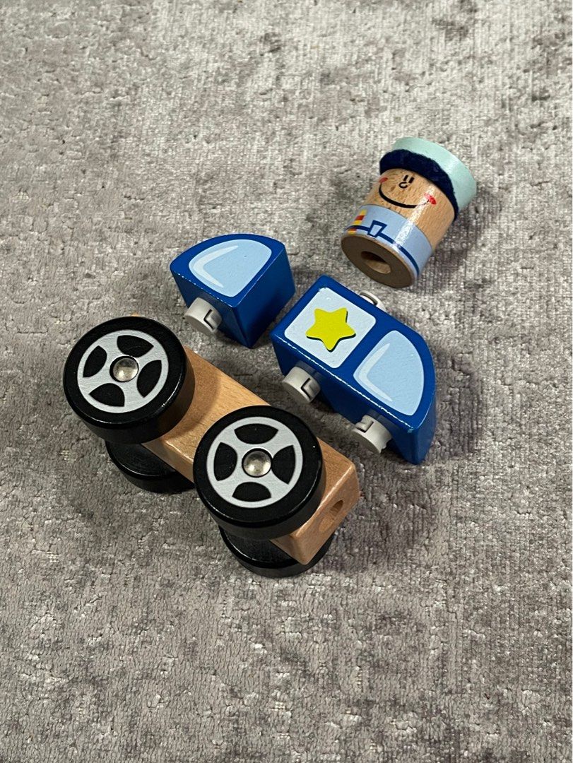 Wooden Stacking Block Police Car, Hobbies & Toys, Toys & Games on Carousell