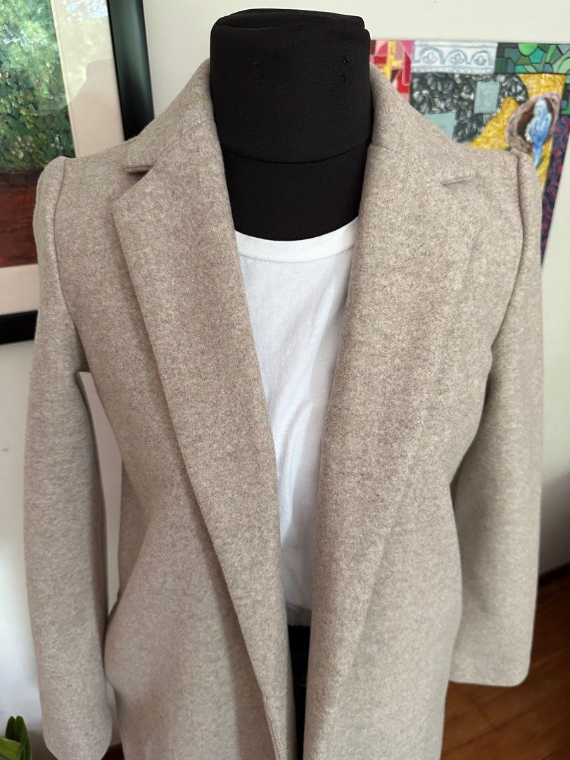 Zara Nude Open Coat, Women's Fashion, Coats, Jackets and Outerwear on ...
