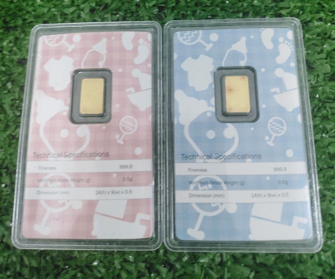 0.5g gold bar x 2, Hobbies & Toys, Memorabilia & Collectibles, Currency ...
