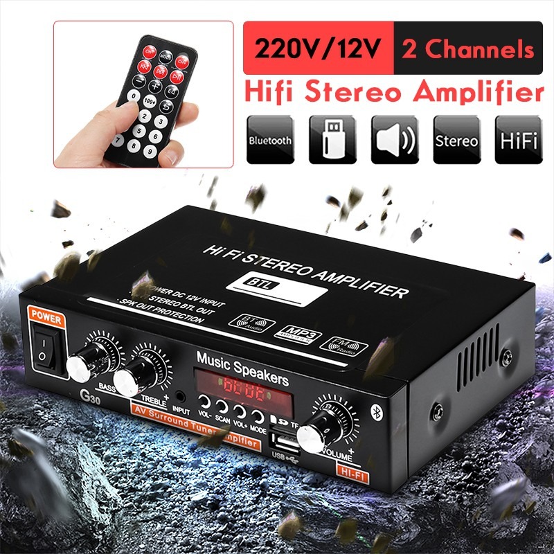 12220V Home Stereo Power Home Theater Amplifier Audio FM Radio Car ...